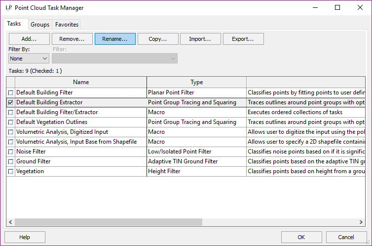 Point Cloud Tasks Manager Point Cloud Tasks Manager